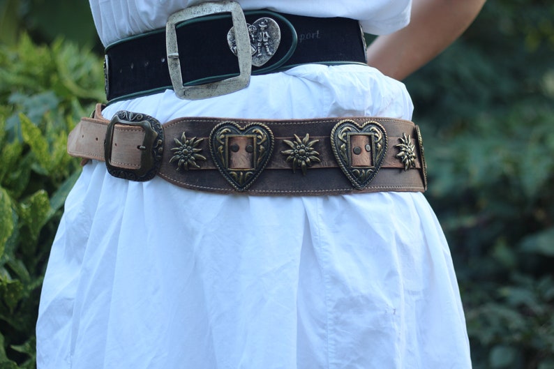 Traditional Austrian Belt With Edelweiss and Hearts Statement - Etsy