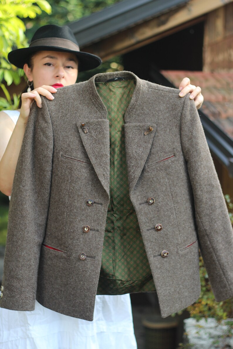 Vintage Riku Trachten Men's Jacket Tyrolean Austrian Traditional Wool ...