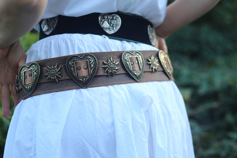 Traditional Austrian Belt With Edelweiss and Hearts Statement - Etsy
