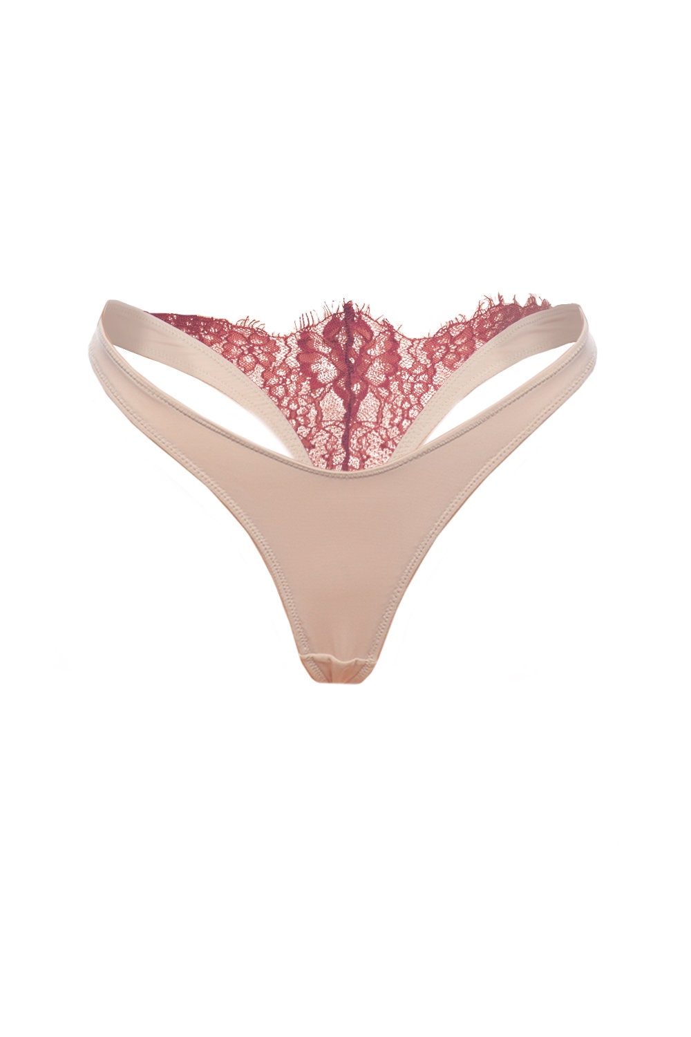 Sexy Lingerie Set With Lace Back, Push up Bra, Beige Lingerie, Open ...