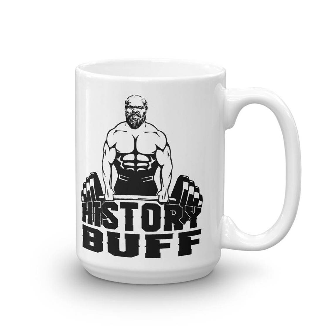 Funny History Buff Coffee Mug Muscular Socrates Deadlift - Etsy