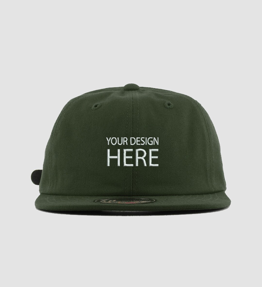 Olive Unstructured 6 Panel Hat / Leather Strap Back Hat / - Etsy