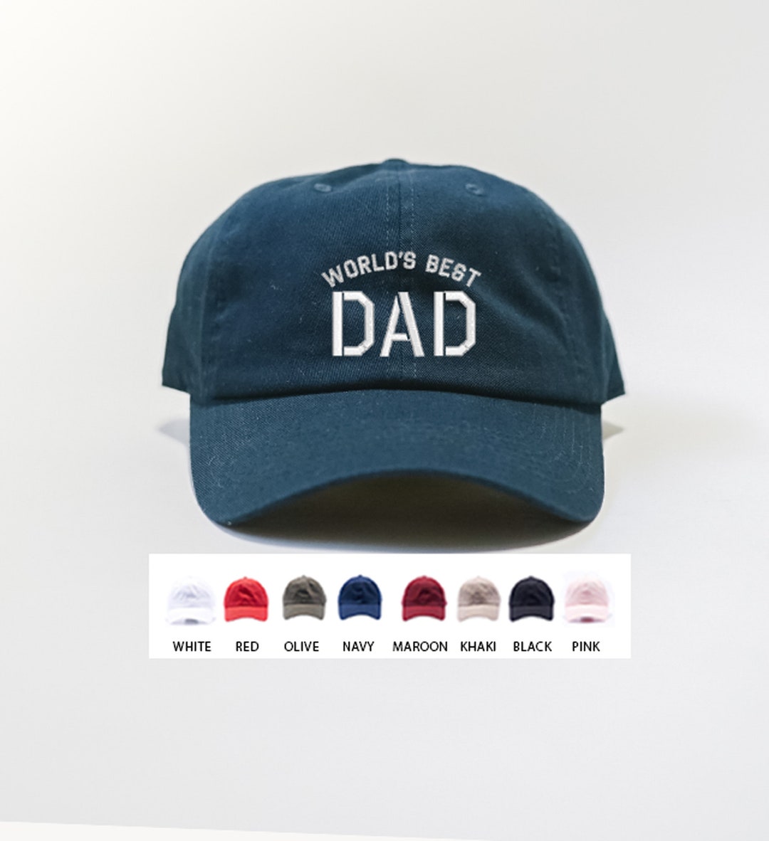 Worlds Best Dad Embroidered Hat, Personalized Dad Cap, Embroidery Logo ...