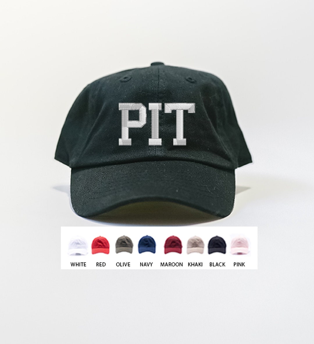 PIT Custom Embroidered Aviator Hat, Personalized Airport Code Dad Hat ...