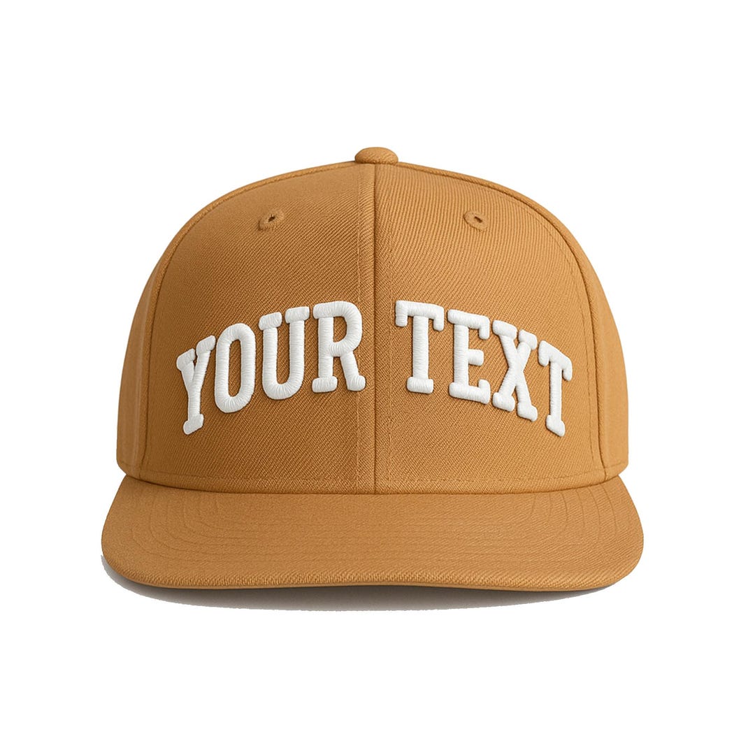 Custom Embroidered Wheat Snapback Hat, Personalized Logo - Etsy