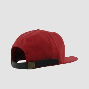 Maroon Custom Embroidered Flat Brim Unstructured 6 Panel Hat, Custom ...