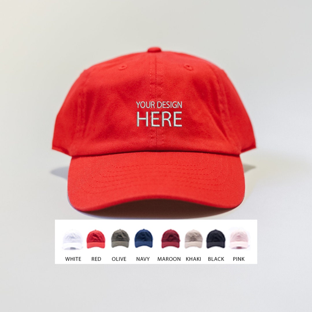 Custom Embroidered Hats Dad Hat Embroidery Baseball Cap Etsy