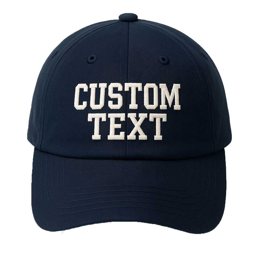 Custom Embroidered Navy Hat, Custom Text Hat, Custom Logo Hats ...