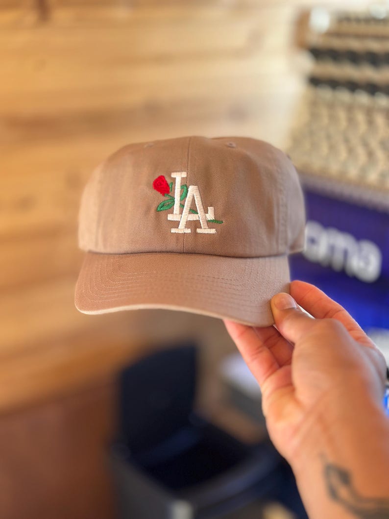 LA Rose Embroidered Baseball Cap: Custom Los Angeles Hat - Etsy Finland