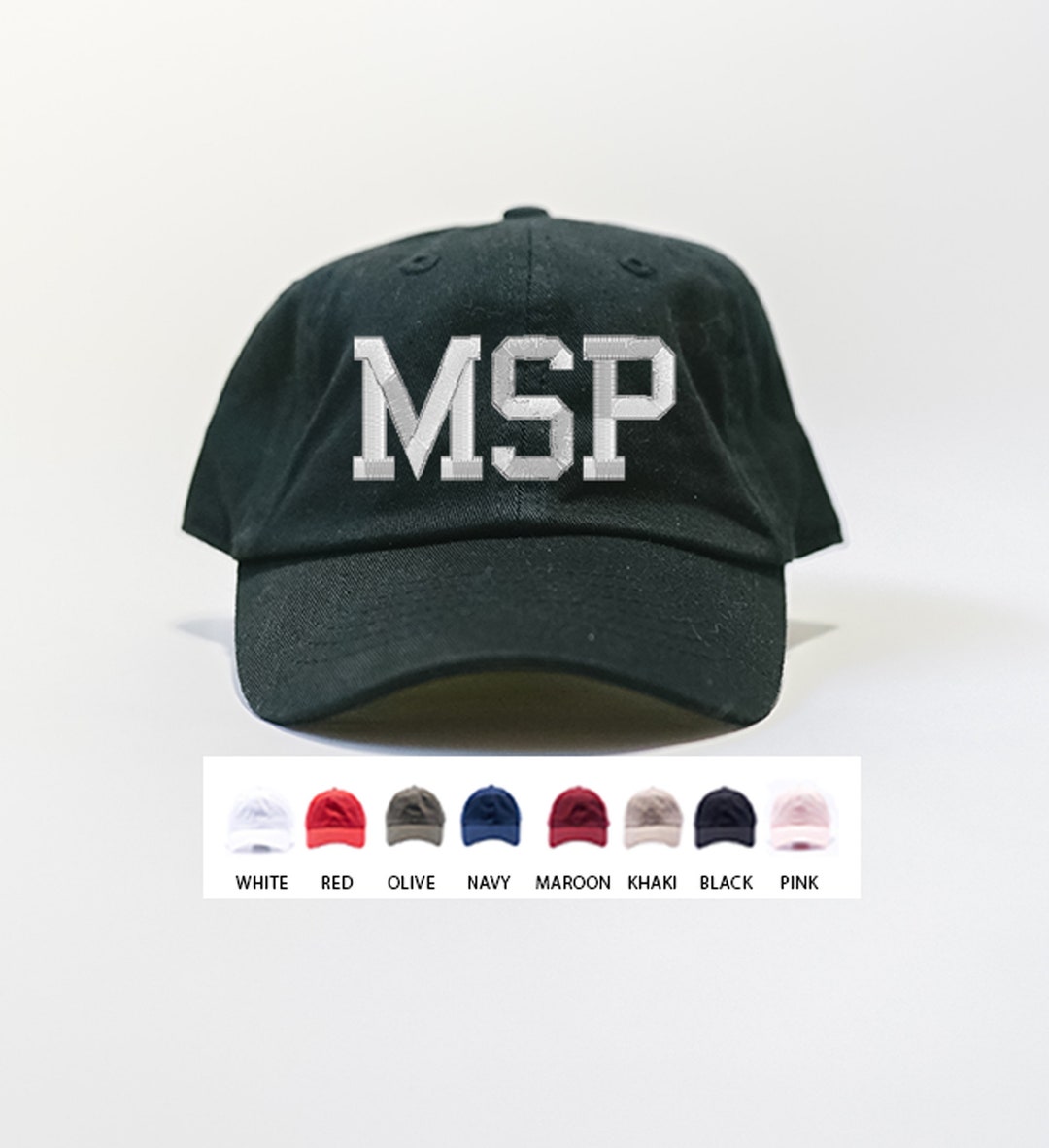 MSP Custom Embroidered Aviator Hat, Personalized Airport Code Dad Hat ...