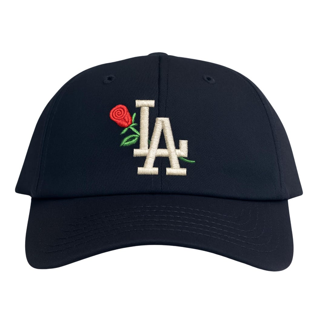 LA Rose Embroidered Baseball Cap: Custom Los Angeles Hat - Etsy Finland