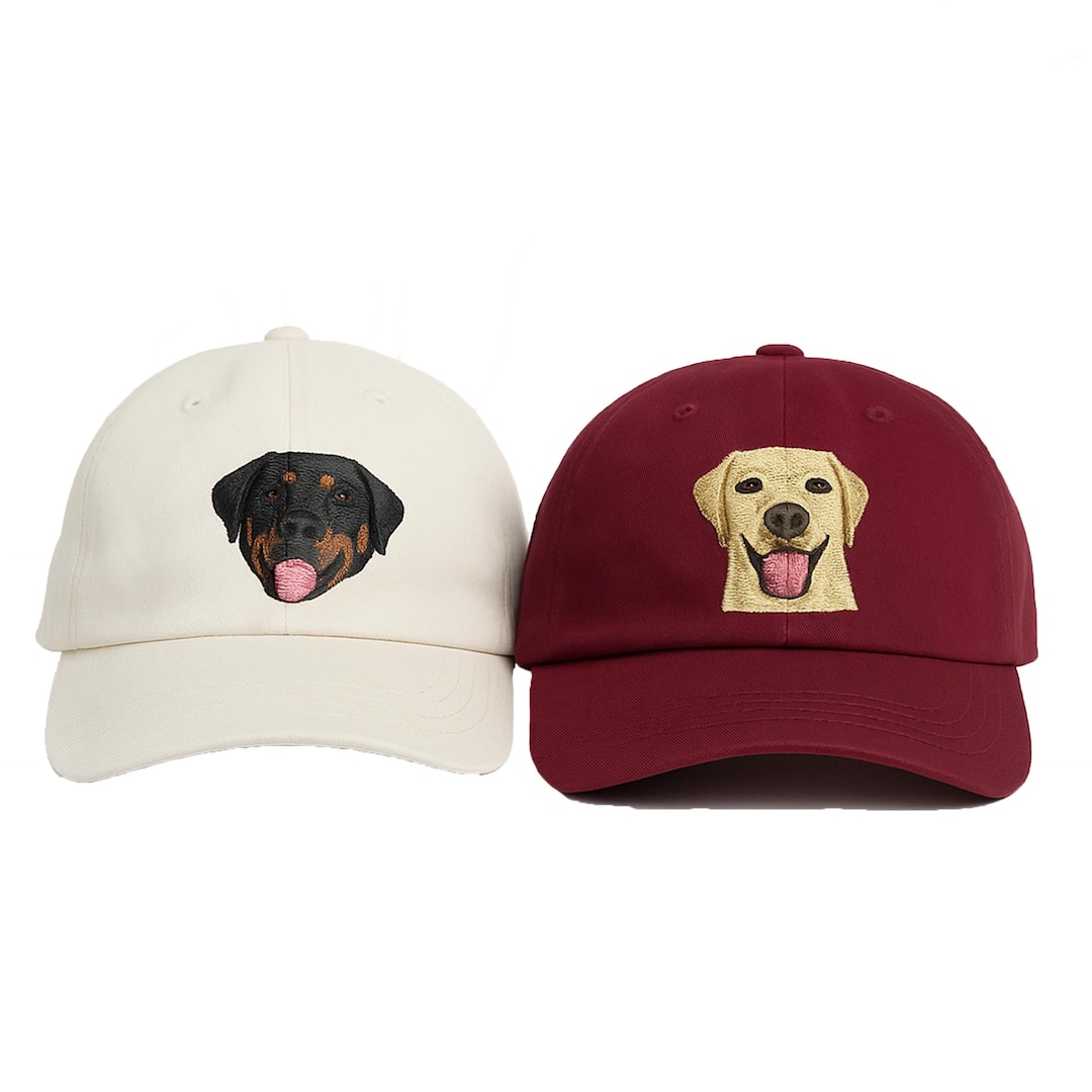 Embroidered Dog Portrait Hat, Custom Pet Baseball Cap - Etsy