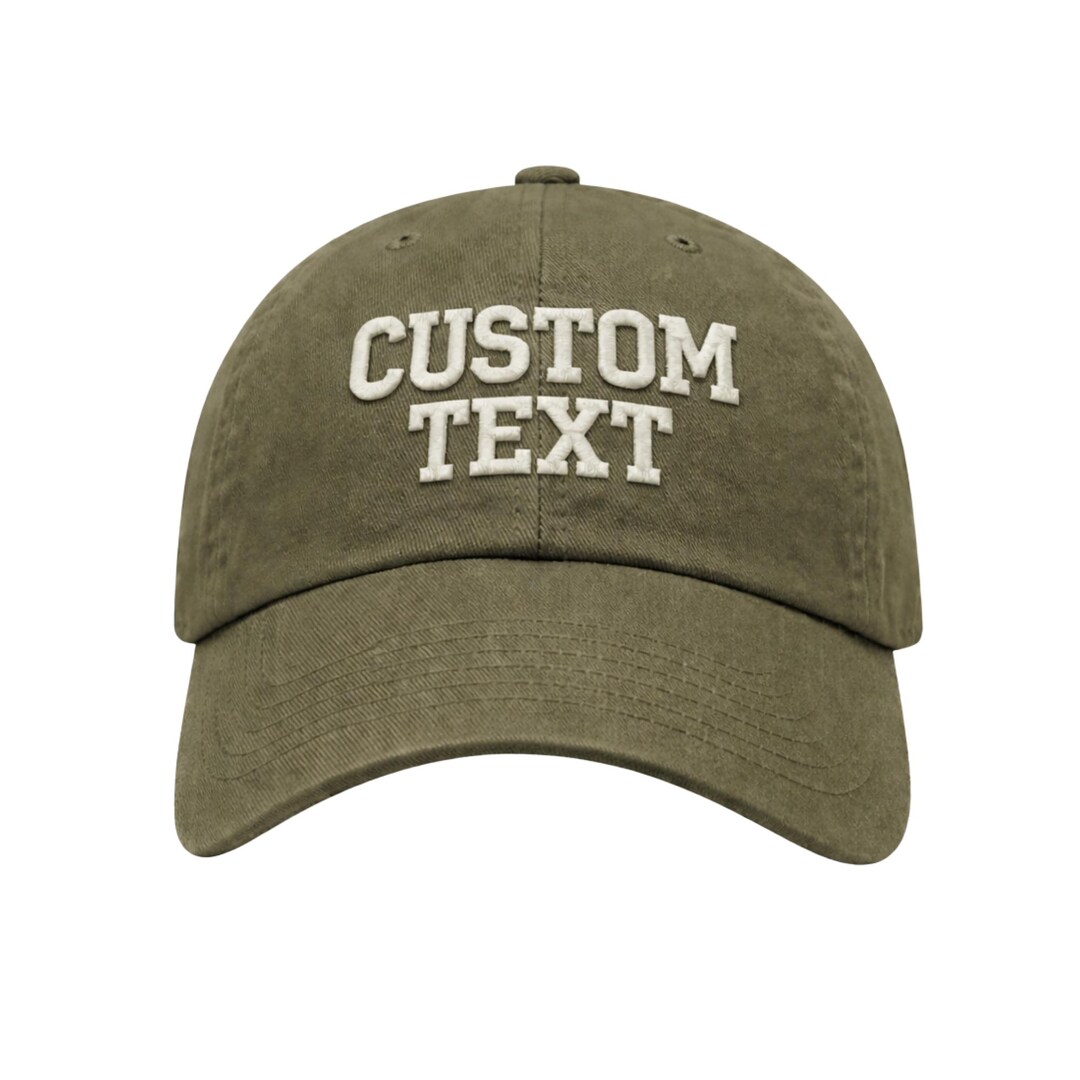 Olive Custom Embroidered Cotton Dad Hat, Personalized Baseball Cap - Etsy