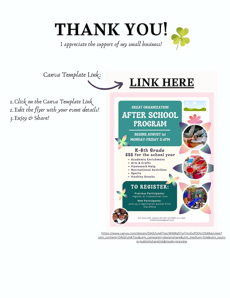 Editable School Program Flyer Canva Template: Clubs, After School ...