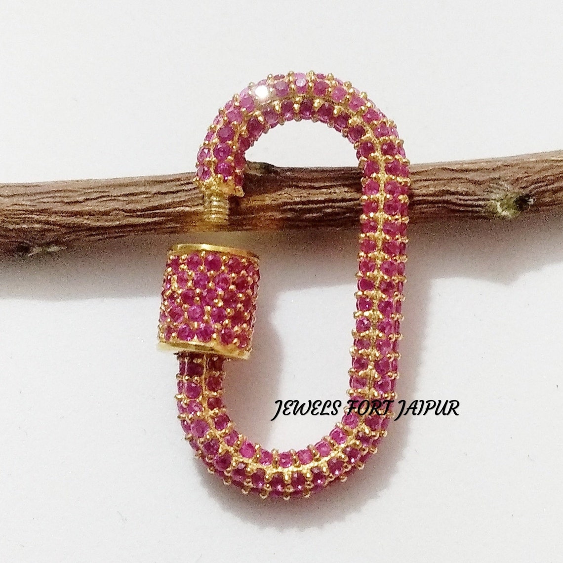 14K Gold Ruby Carabiner Lock Gold Ruby Carabiner Lockruby - Etsy