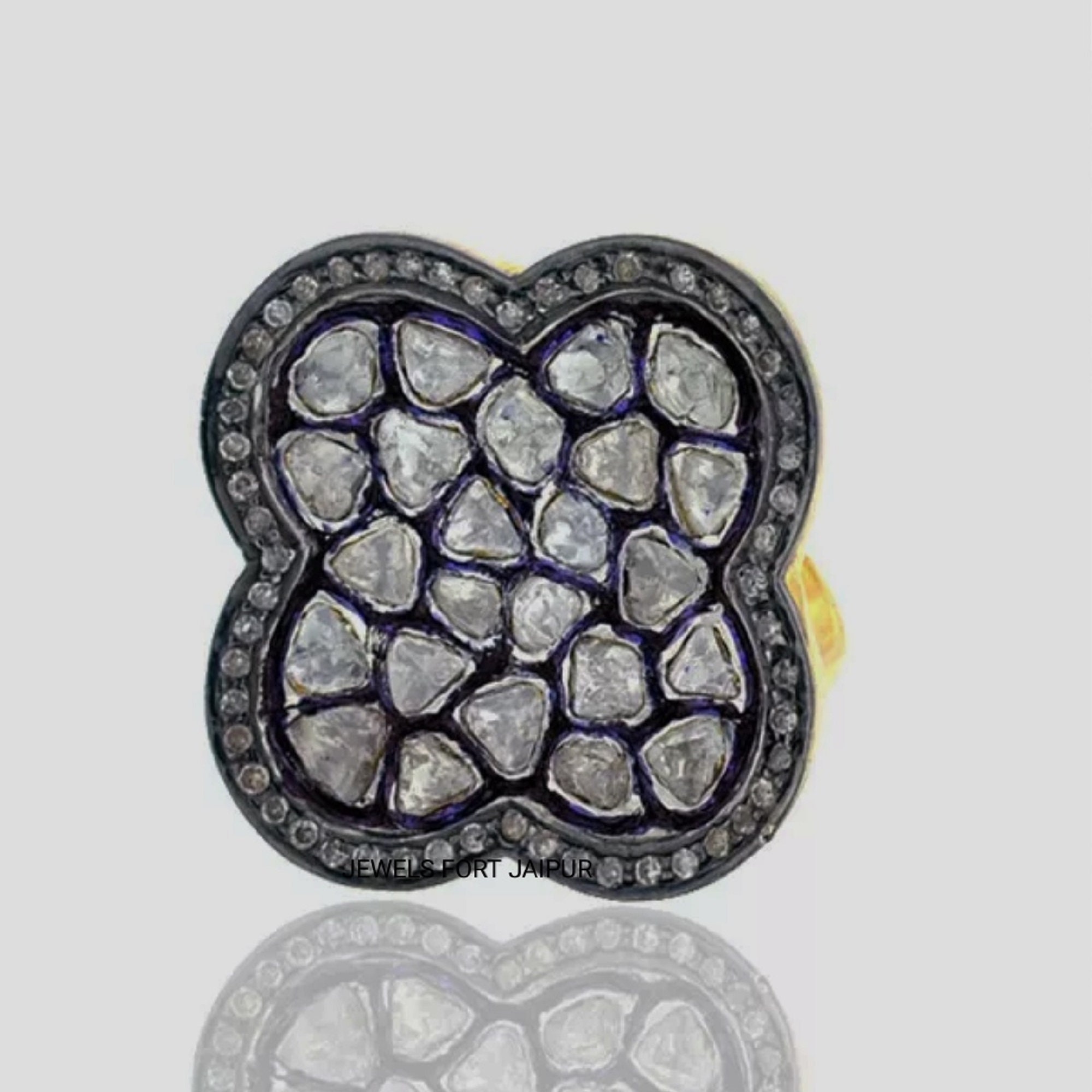 Victorian Diamond Ring, Genuine Polki Diamond Ring, Engagement Ring ...