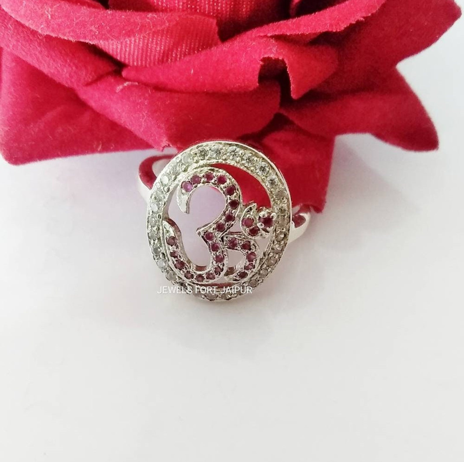 14k Diamond Om Ring Meditation Ring Protection Ring - Etsy