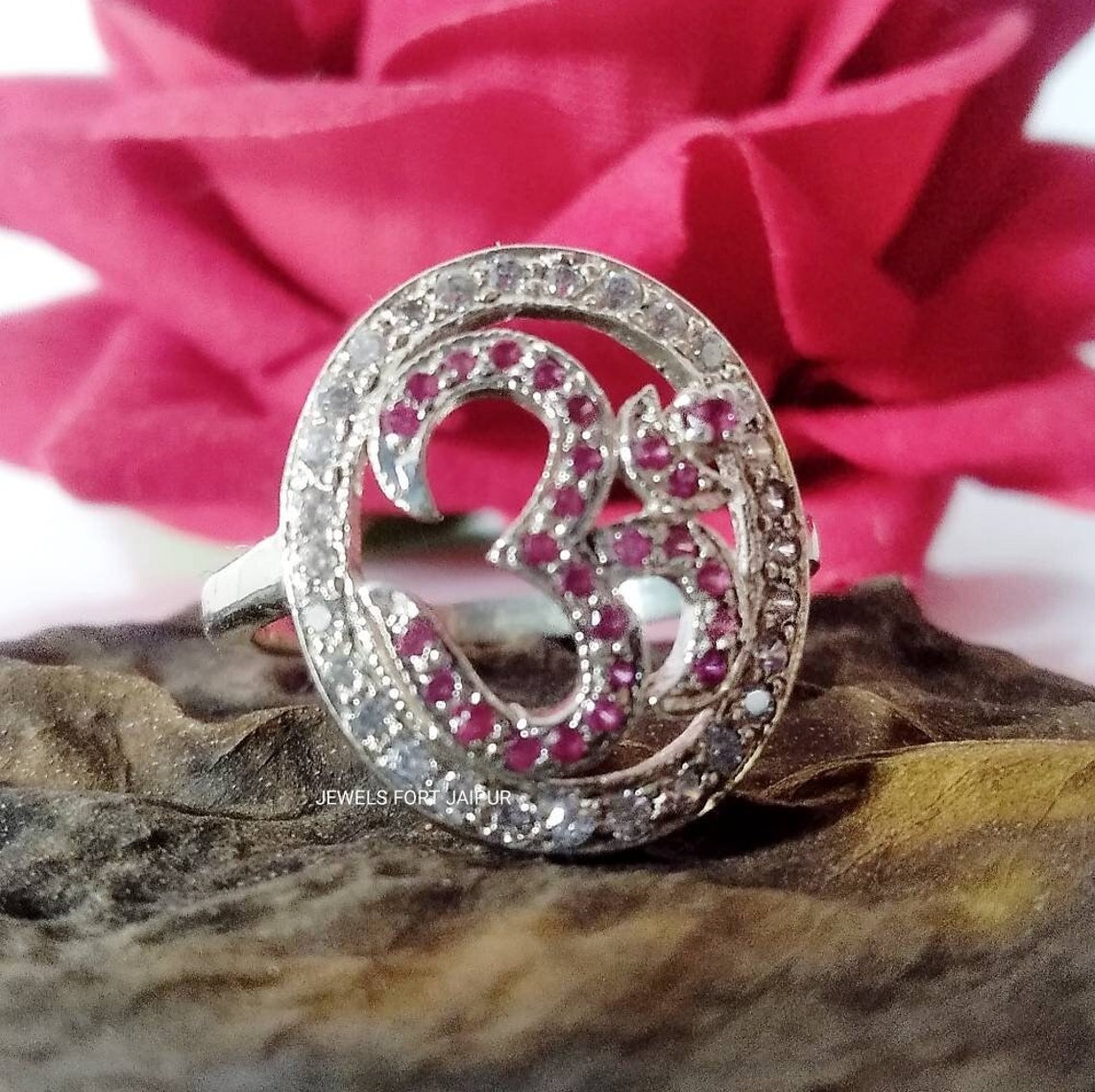 14k Diamond Om Ring Meditation Ring Protection Ring - Etsy