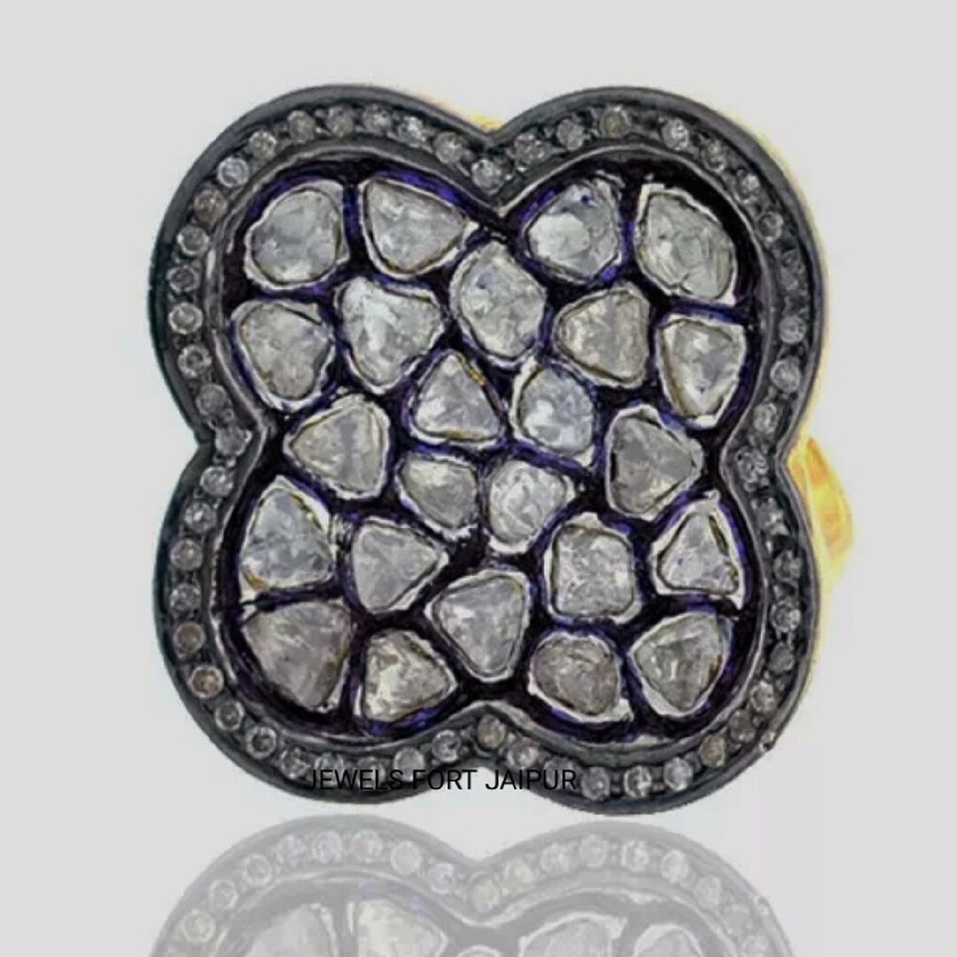 Victorian Diamond Ring, Genuine Polki Diamond Ring, Engagement Ring ...