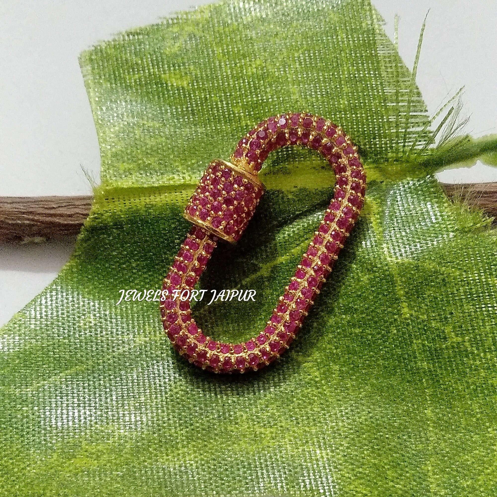 14K Gold Ruby Carabiner Lock, Gold Ruby Carabiner Lock,ruby Carabiner ...