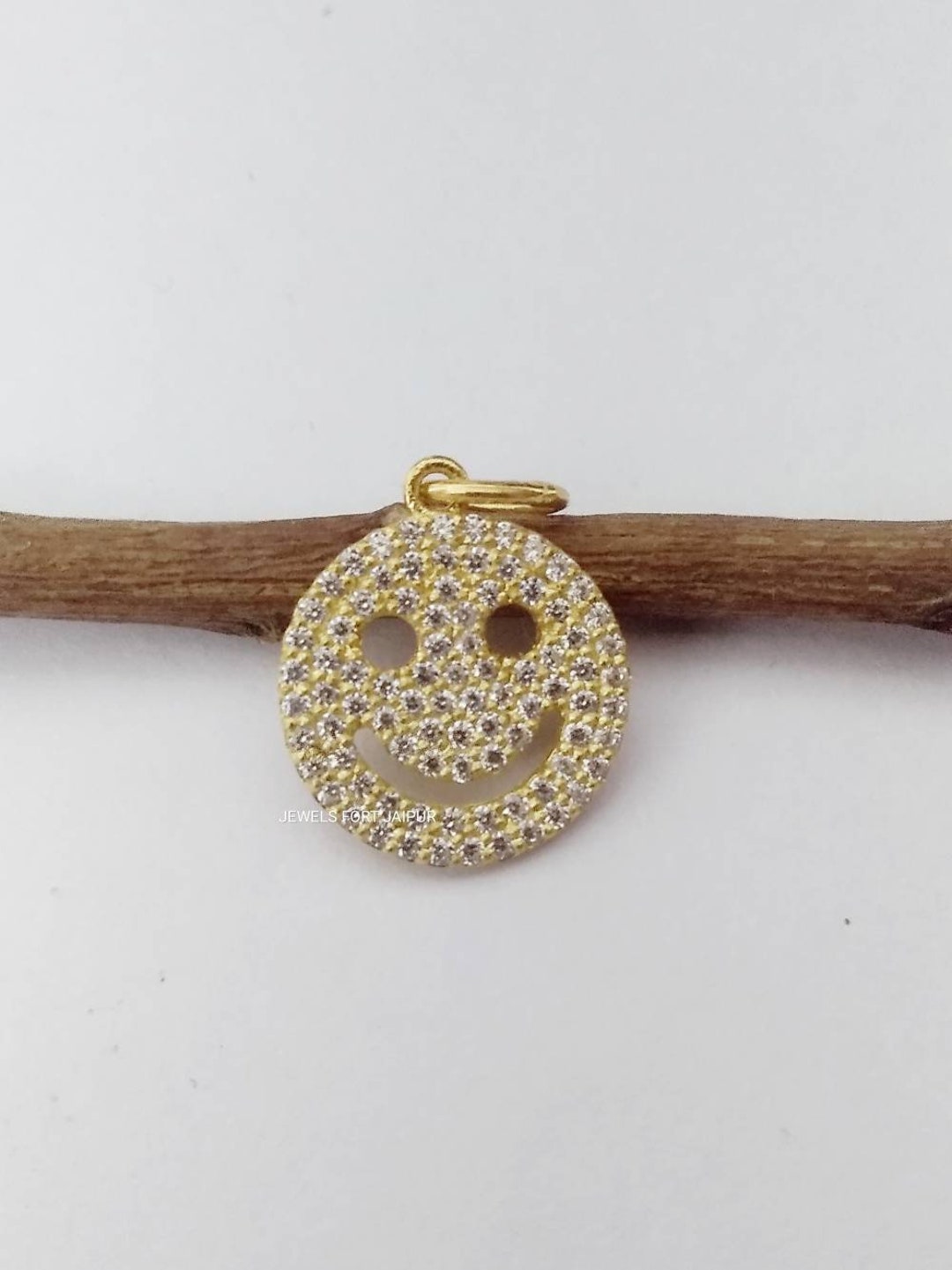 14k Gold Happy Face Charm,14k Diamond Smiley Face Charm,14k Gold Happy ...