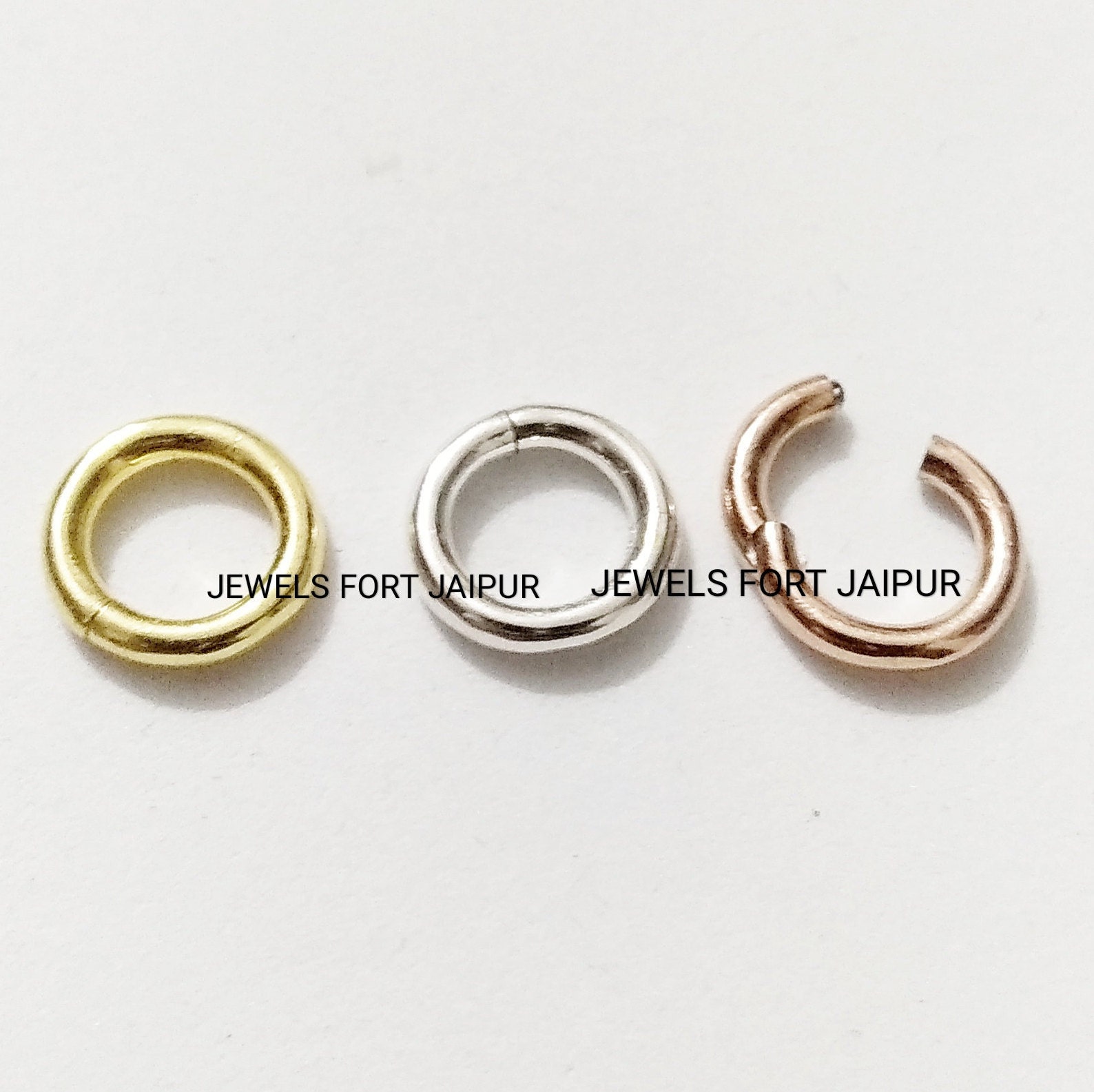 14k Gold Round Enhancer Link Lock, Solid Gold Enhancer, 14K Gold Push ...