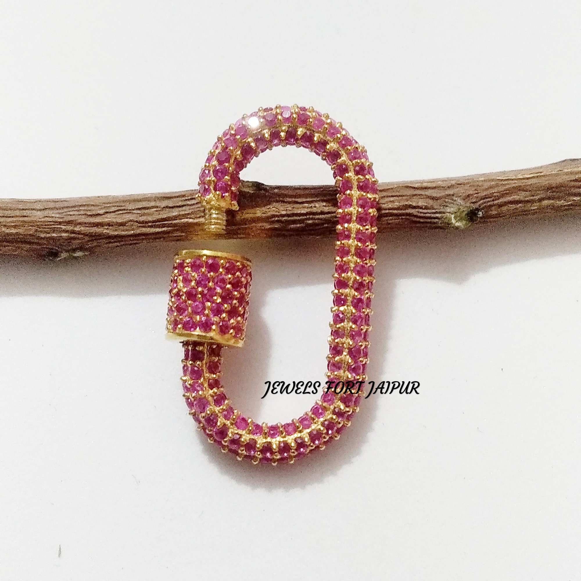 14K Gold Ruby Carabiner Lock, Gold Ruby Carabiner Lock,ruby Carabiner ...