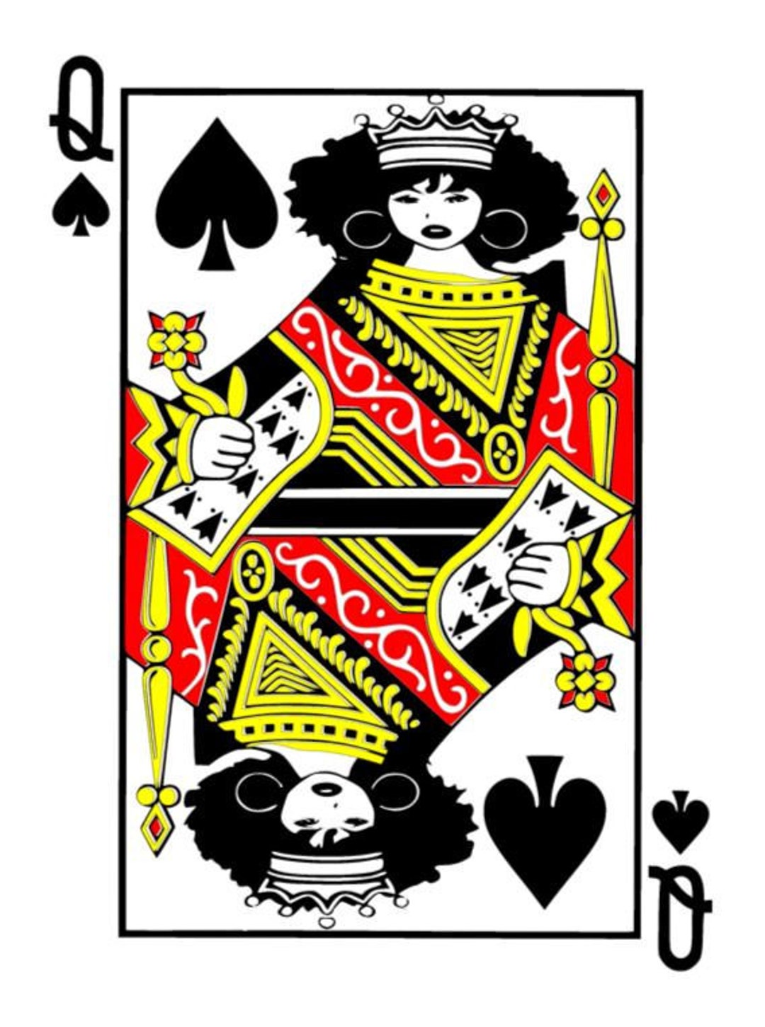 Afro Queen of Spades SVG - Etsy