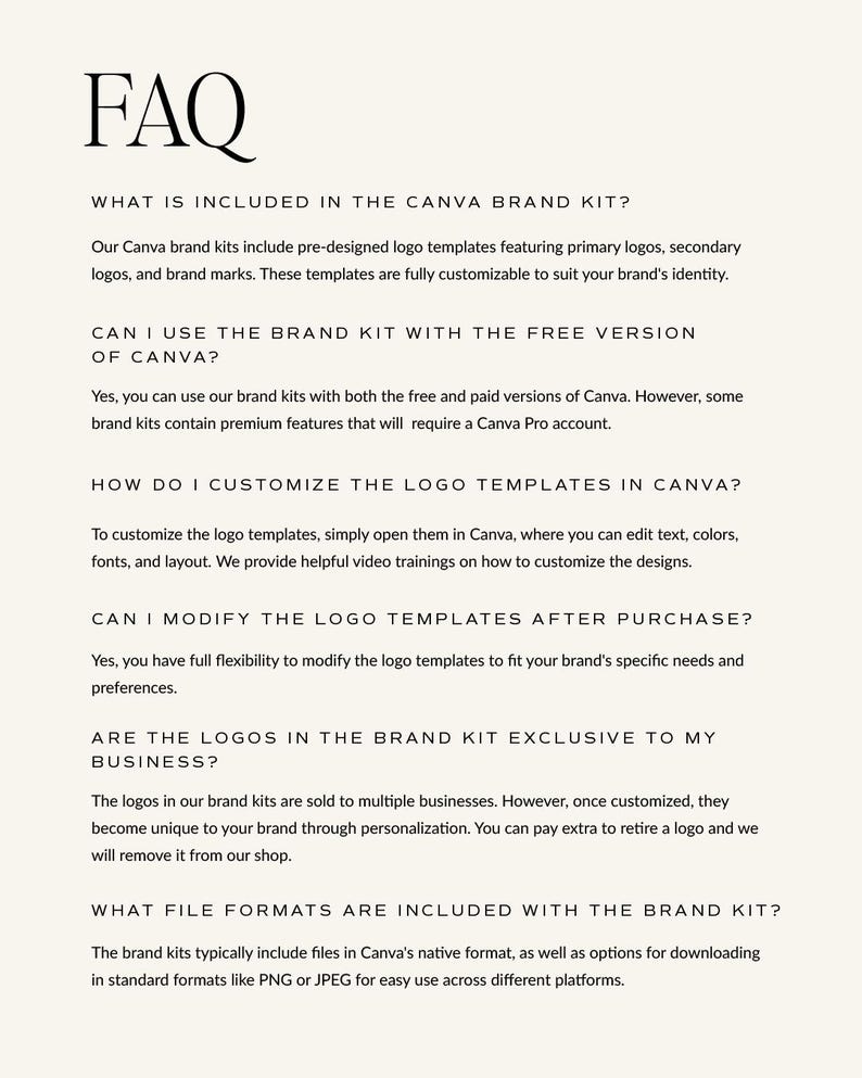 Canva Brand Kit Template: DIY Business Logo & Style Guide (digital ...