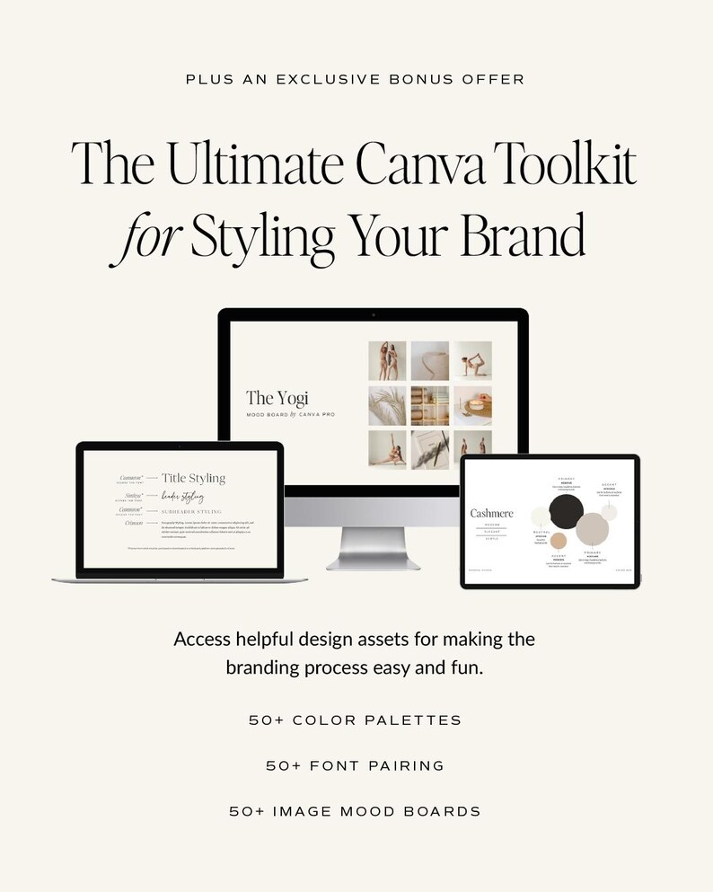 Canva Brand Kit: Premade Logo Templates, Color Palette & Font Library ...