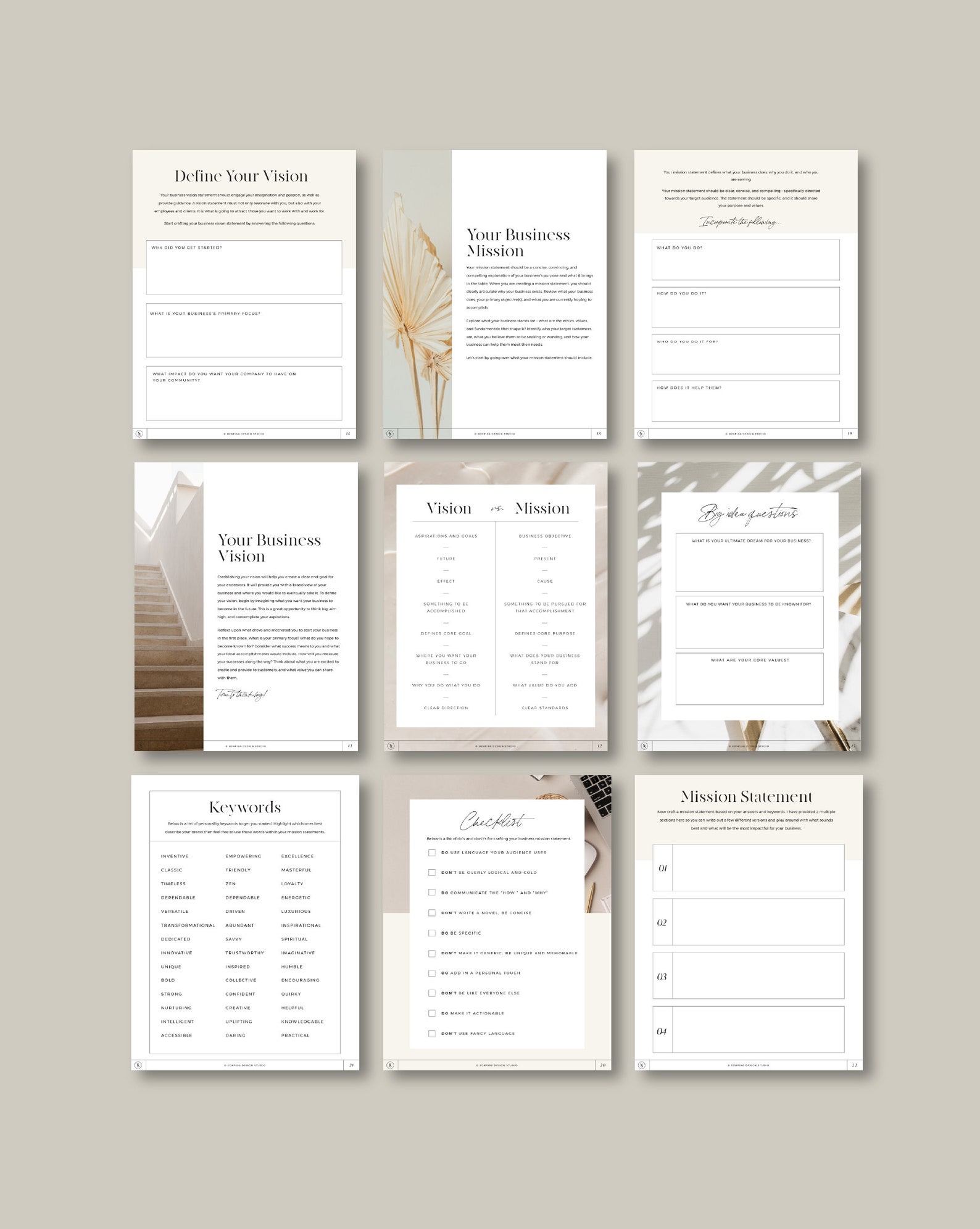 The Vision Guide A Printable PDF Workbook for Defining Your Business ...