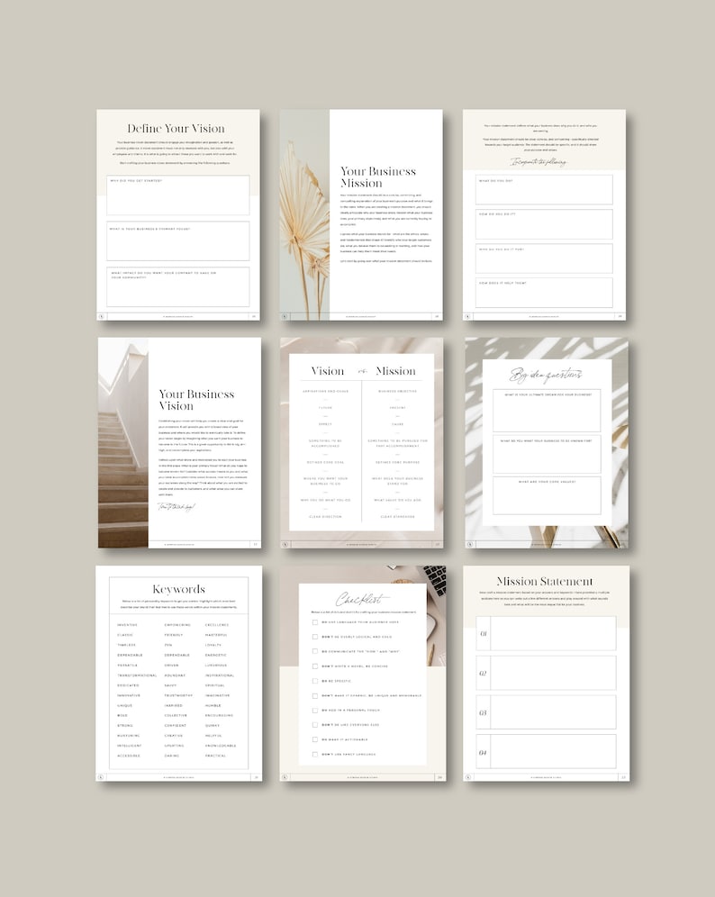 The Vision Guide A Printable PDF Workbook for Defining Your - Etsy