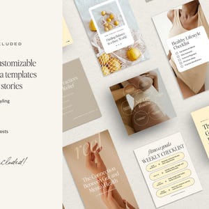 Canva Social Media Templates - 70 Editable Canva Template Bundle ...