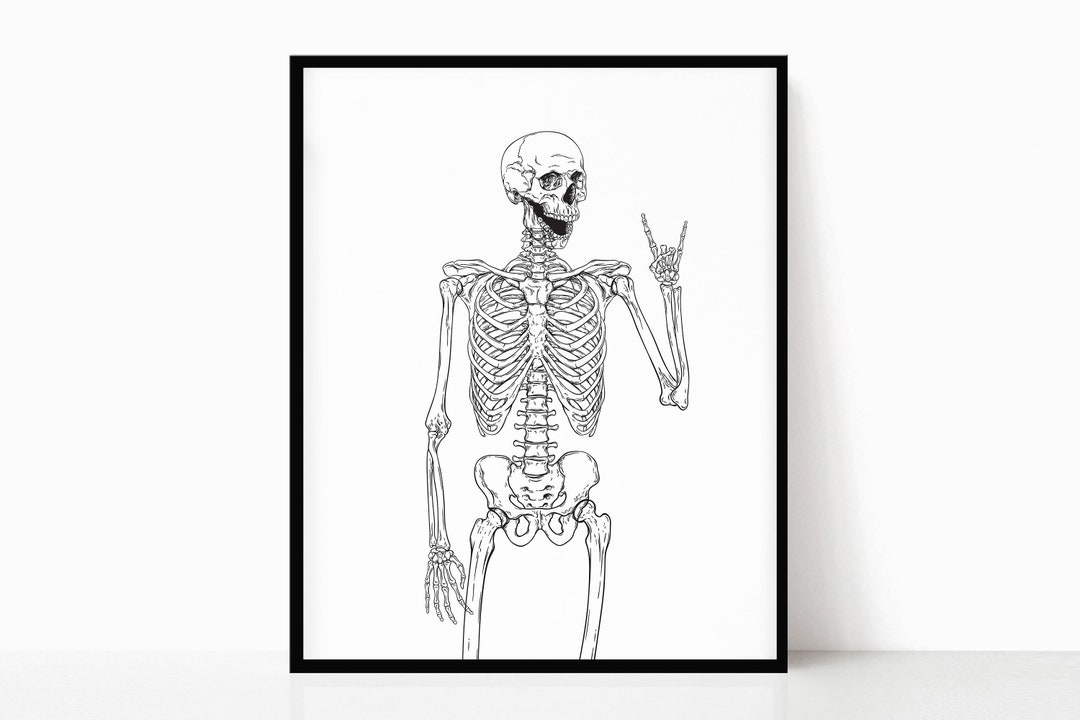 Skeleton Rocker Printable • modern Halloween • Instant Digital Download ...
