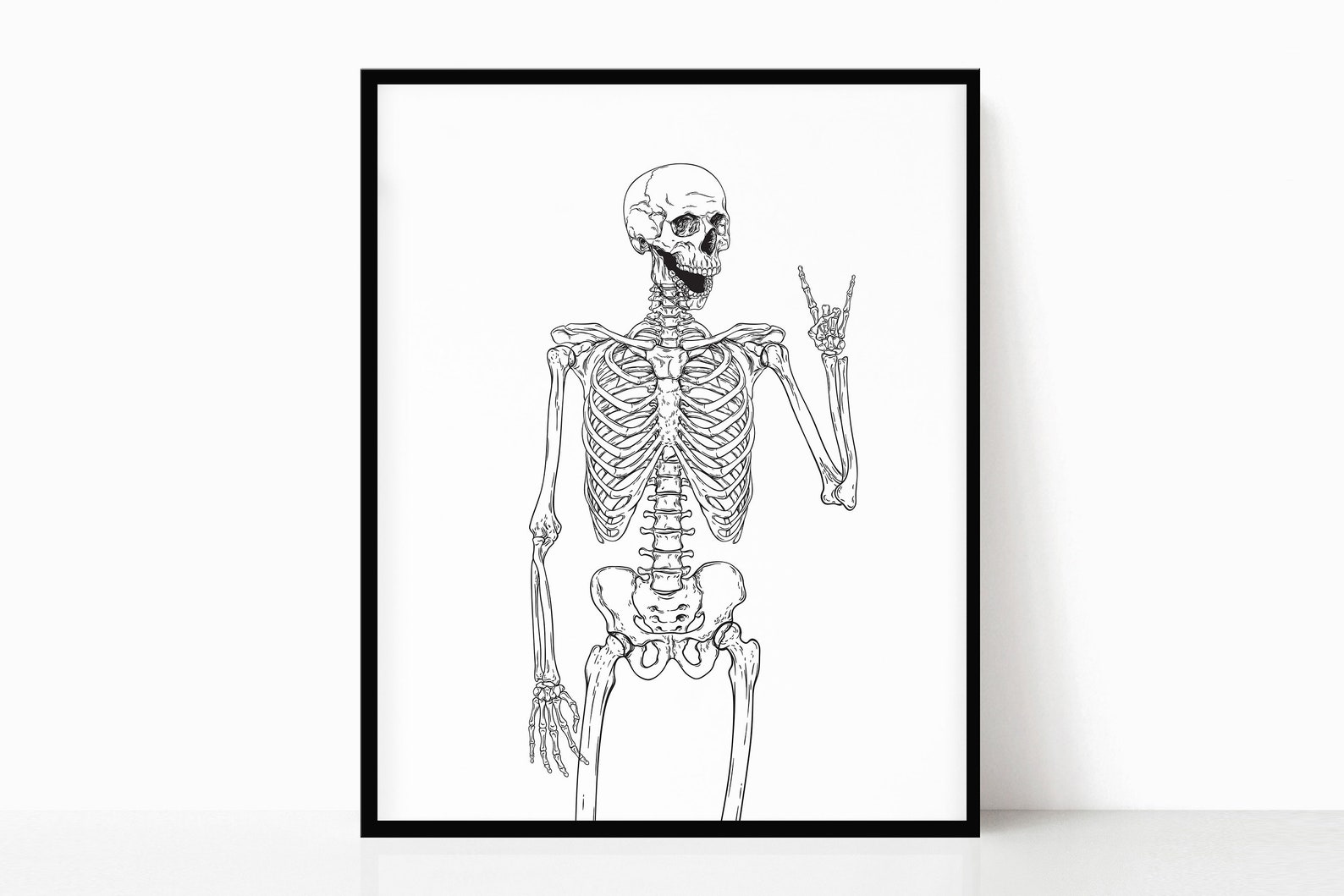 Skeleton Rocker Printable modern Halloween Instant Digital - Etsy