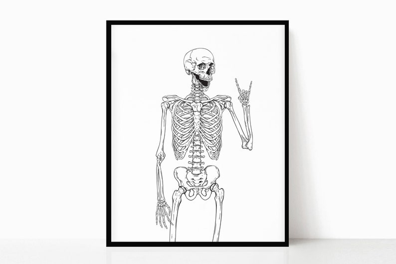 Skeleton Rocker Printable modern Halloween Instant Digital - Etsy