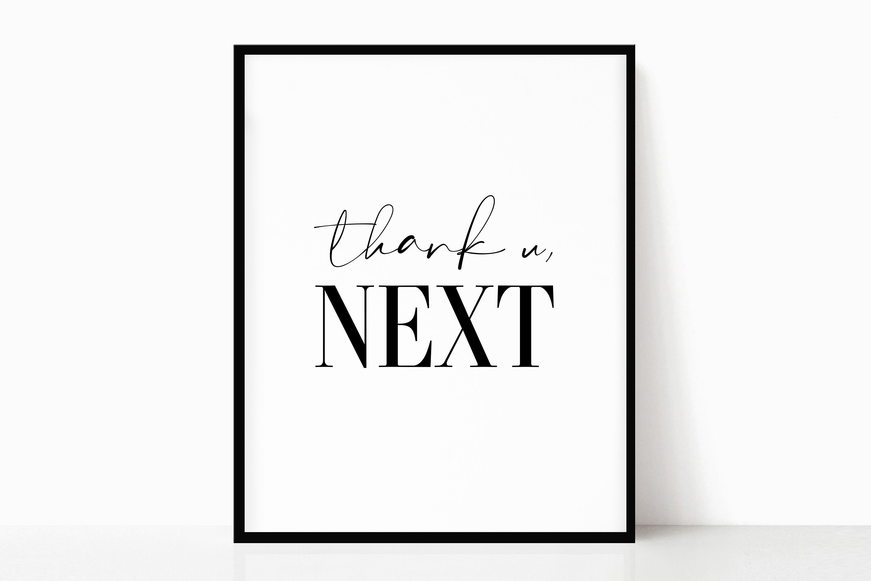 Thank U, Next - Ariana Grande Print: Minimalist Song Lyric Wall Art ...