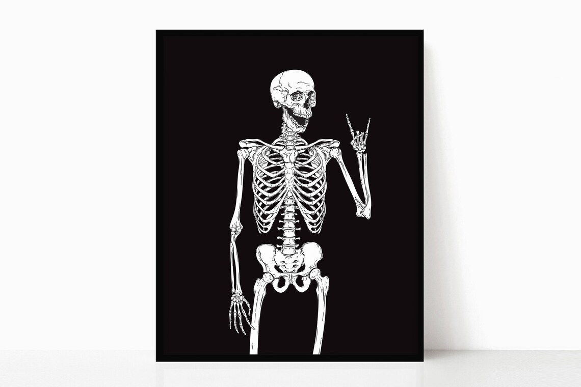 Skeleton Rocker Printable modern Halloween Decor Instant - Etsy