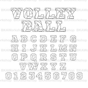 Volleyball font svg | Etsy