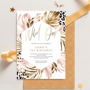 Wild One Birthday Invitation Leopard Print Modern Jungle - Etsy