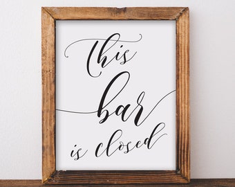 Bar is closed sign | Etsy