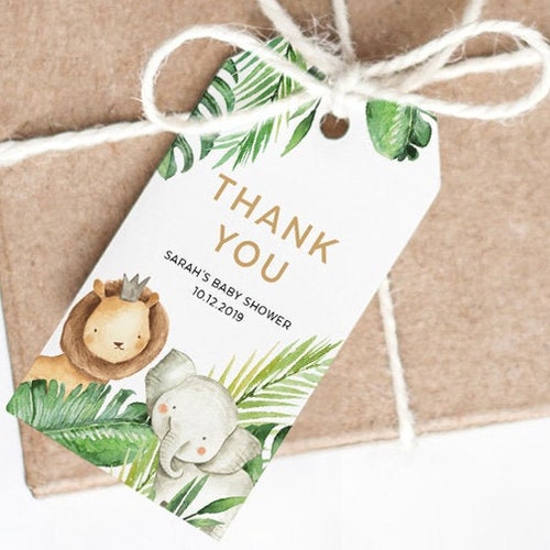 Editable Jungle Favor Tags Jungle Thank You Tags Custom - Etsy