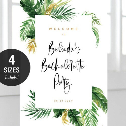 Tropical Jungle Welcome Sign 18x24 Baby Shower Welcome - Etsy