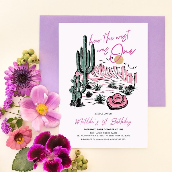 Cowboy Girl Theme Invitation - Etsy
