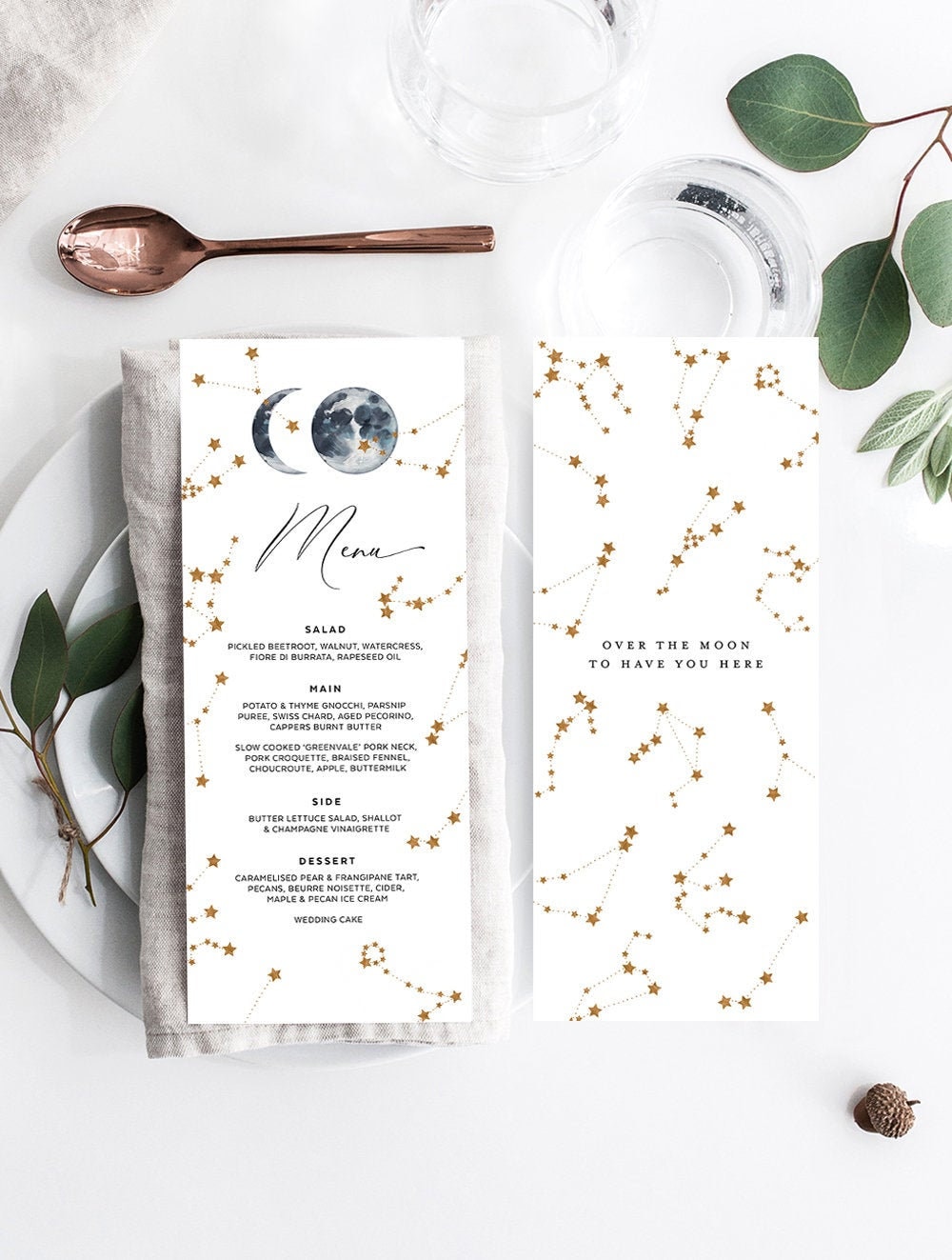 Dinner Menu Cards Printable Template Table Party Decoration | Etsy