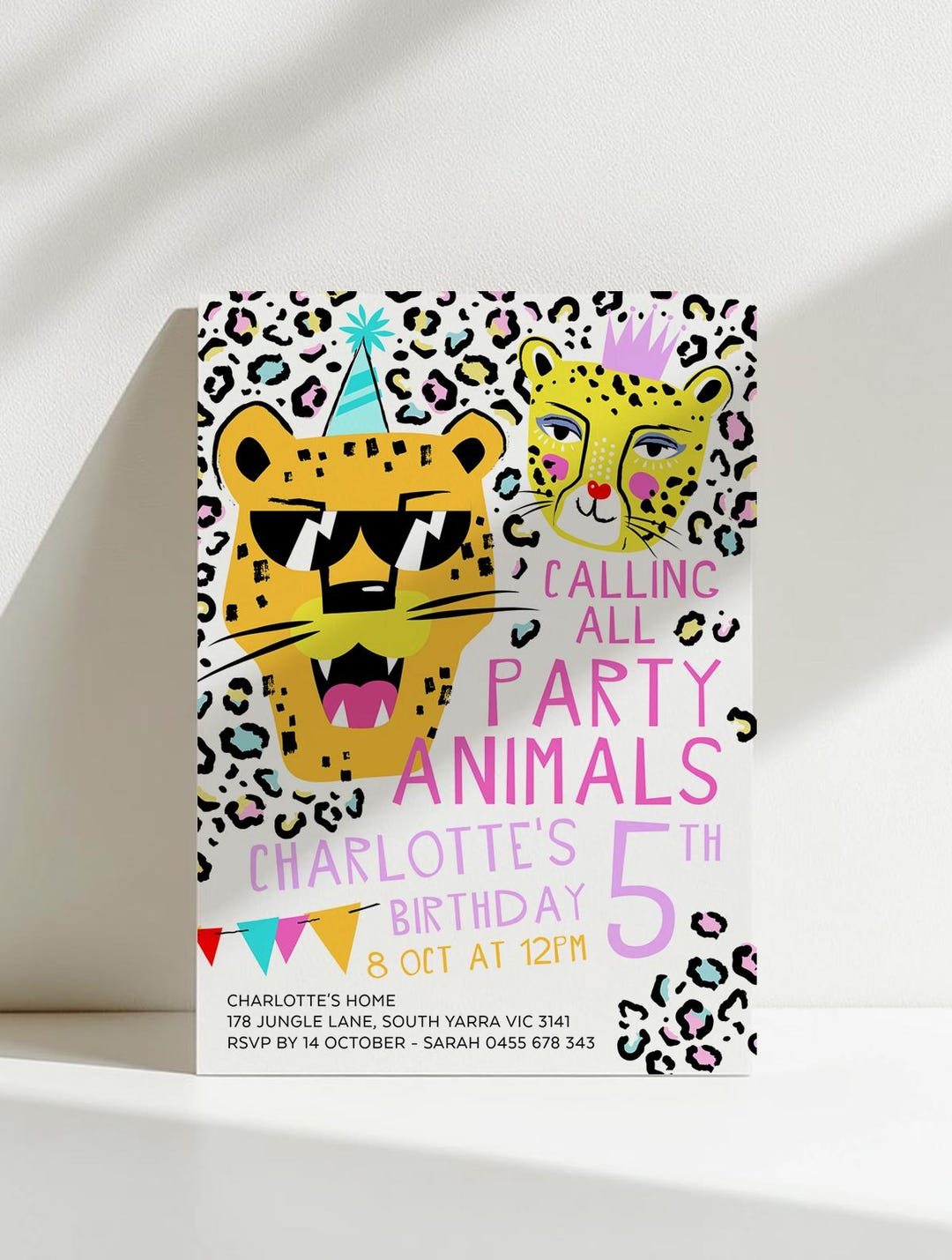 Cheetah Birthday Invitation, Party Animal Invite, Cheetah Print ...