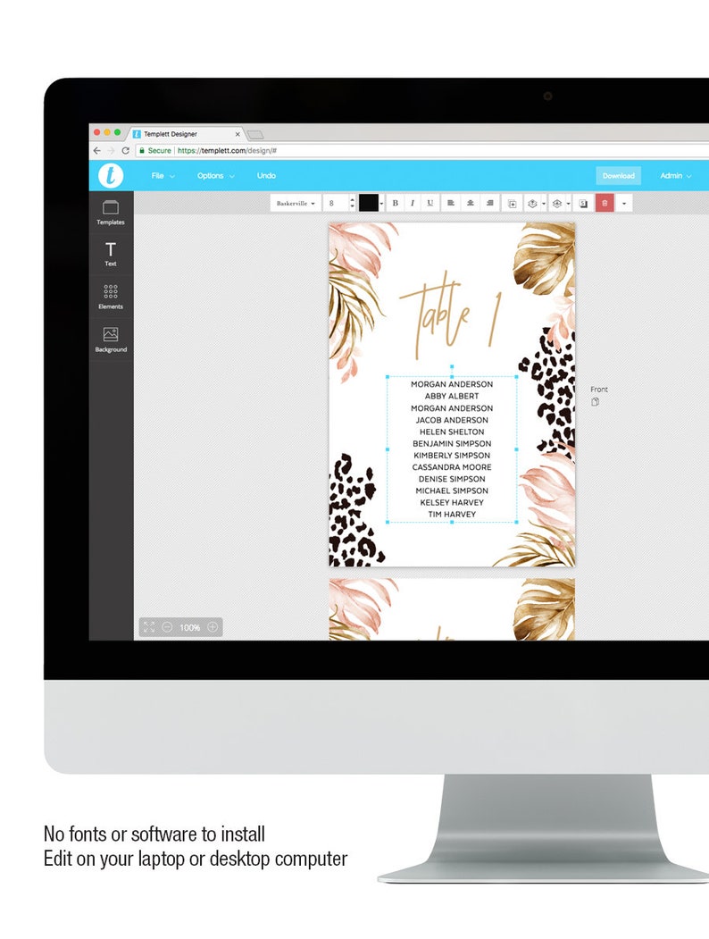 Seating Chart, Table Plan Card, Safari, Cheetah Print, Tropical, Jungle ...