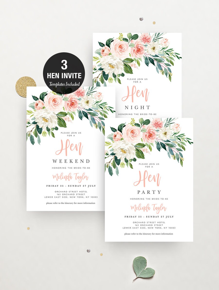 Hens Weekend Invitation Schedule of Events Itinerary Trip - Etsy