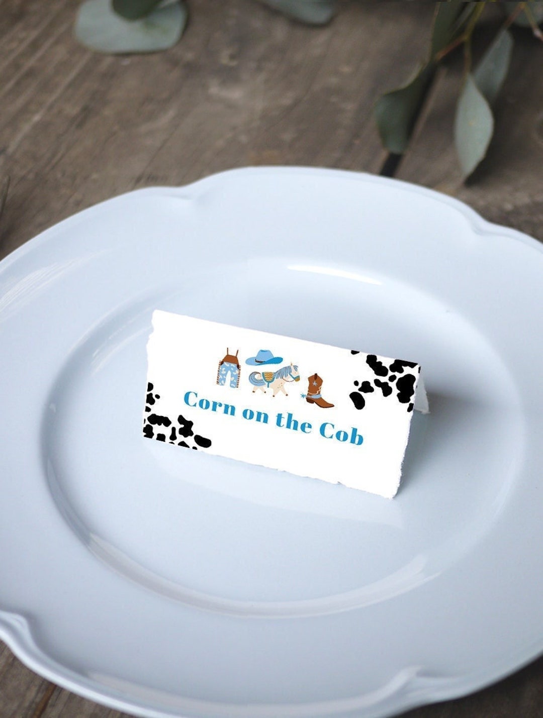 Cowboy Food Labels, Western Birthday Party, Food Tents, Flat and Folded ...