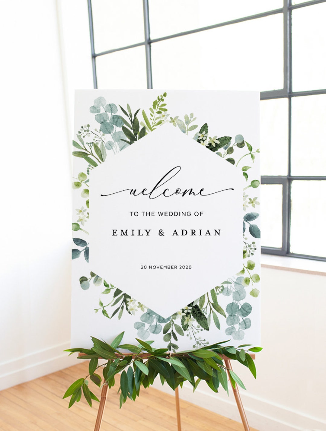 Welcome Sign Board,boho Wedding, Winter Greenery, Fall Forest, Entrance ...